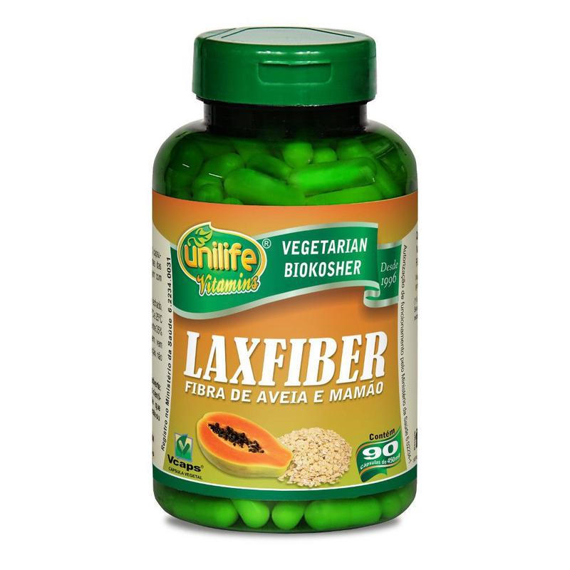 Laxfiber Fibra de Aveia e Mamão 90 cápsulas de 450mg - Unilife - Fibras ...