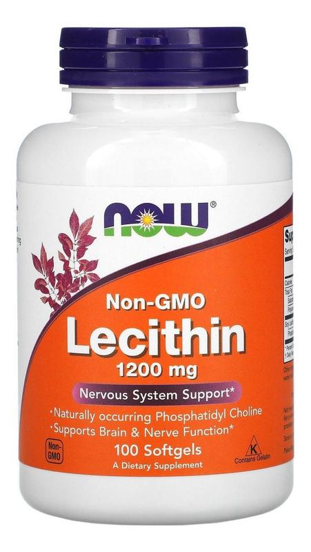 Lecitina Lecithin 1200mg 100cáps Now Foods Sistema Nervoso - Lecitina ...