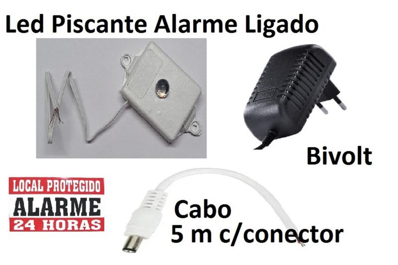 Led pisca alarme ligado com fonte e 5 metros de cabo - NOVA FASE ...