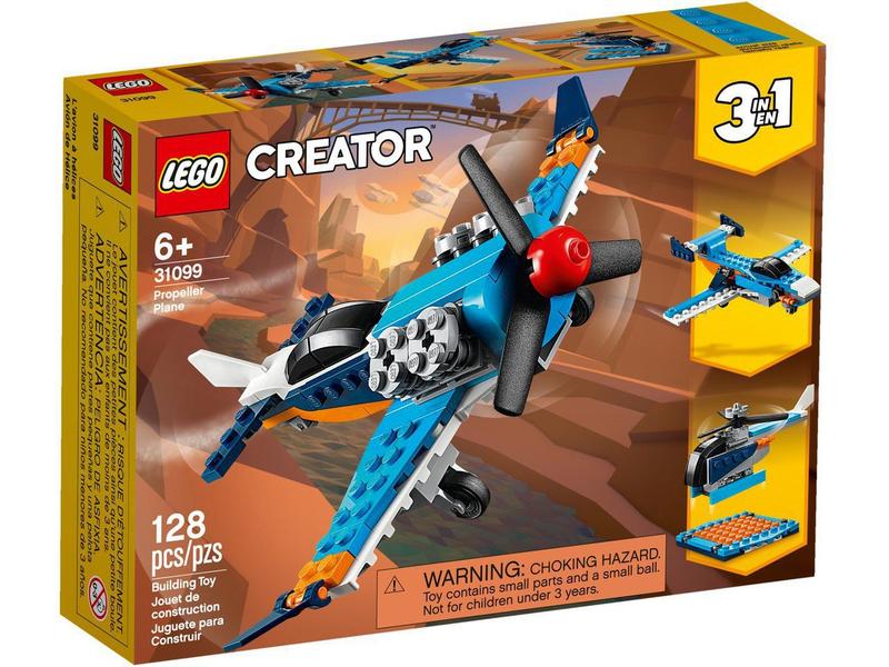 Lego Creator Avião De Hélice 3 Em 1 128 Peças - LEGO 31099 - Brinquedos ...