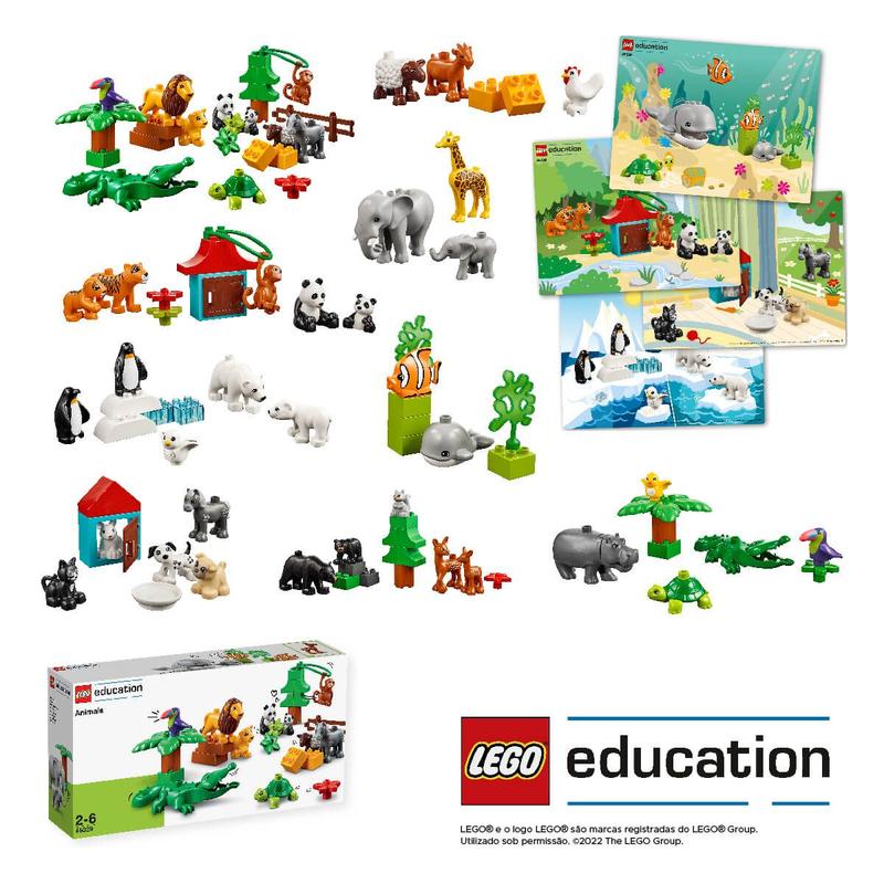 Lego Education - Lego Animais - 45029 Lego Legítimo Oficial - Brinquedos de Montar e Desmontar ...