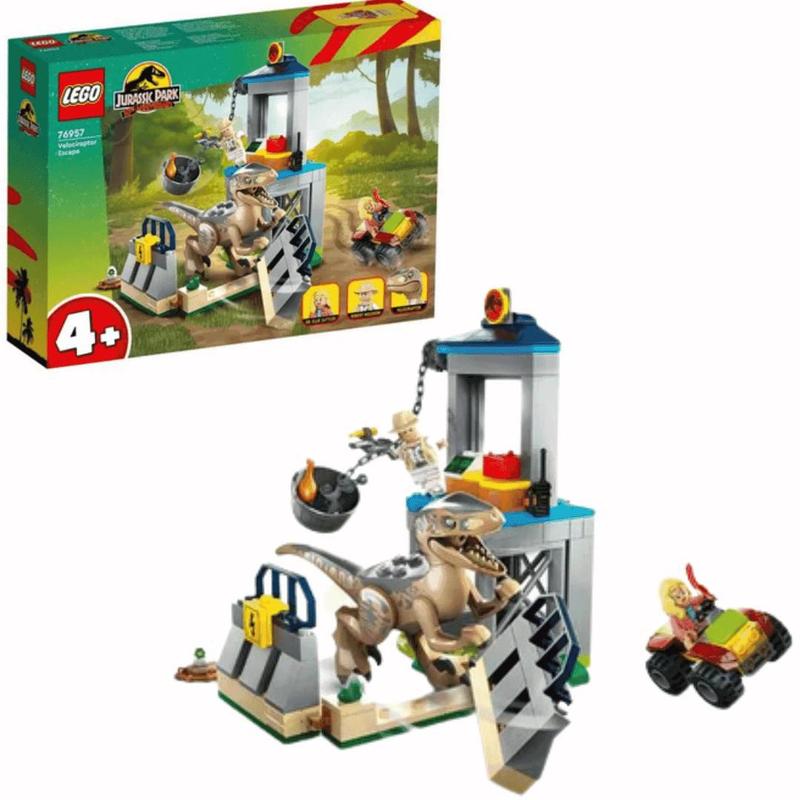 LEGO Jurassic Park Fuga do Velociraptor 137 Peças 4+ 76957 - Brinquedos ...