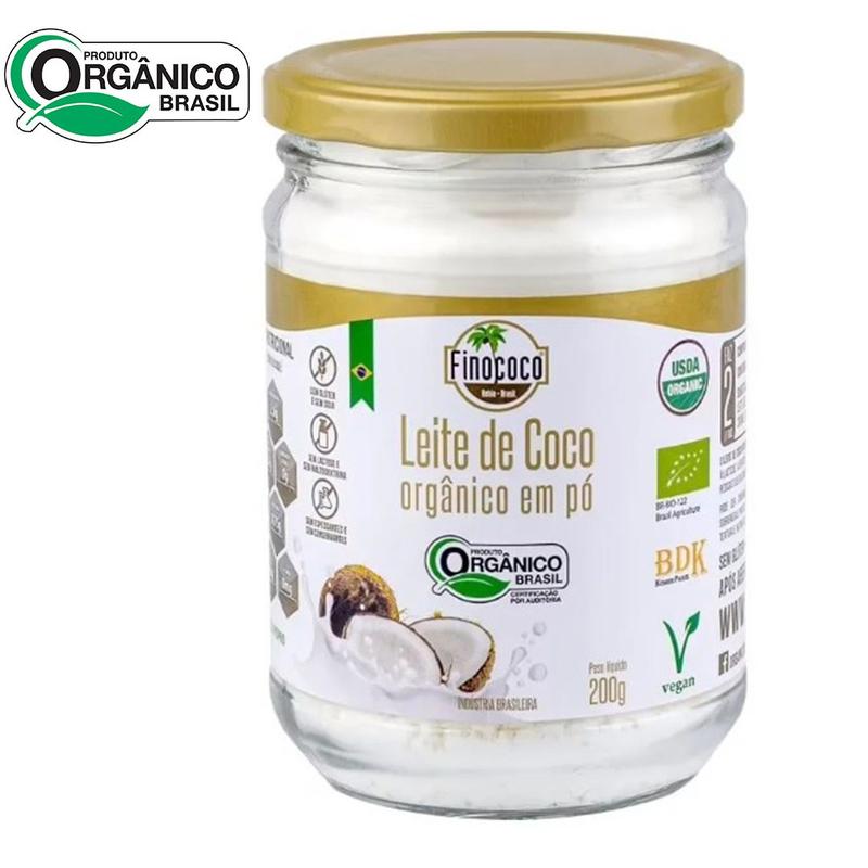 Leite de Coco Orgânico Pó 200g Finococo - Leite Vegetal - Leite de Coco ...