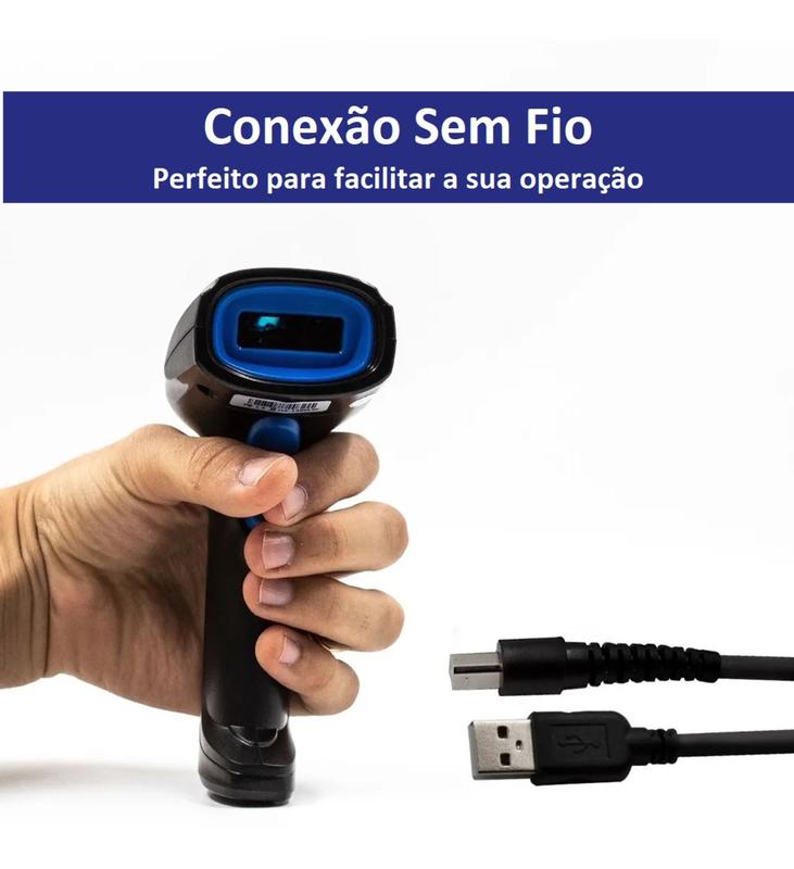 Leitor De Código Barra Laser Wireless - Sem Fio - Barcode Scanner ...