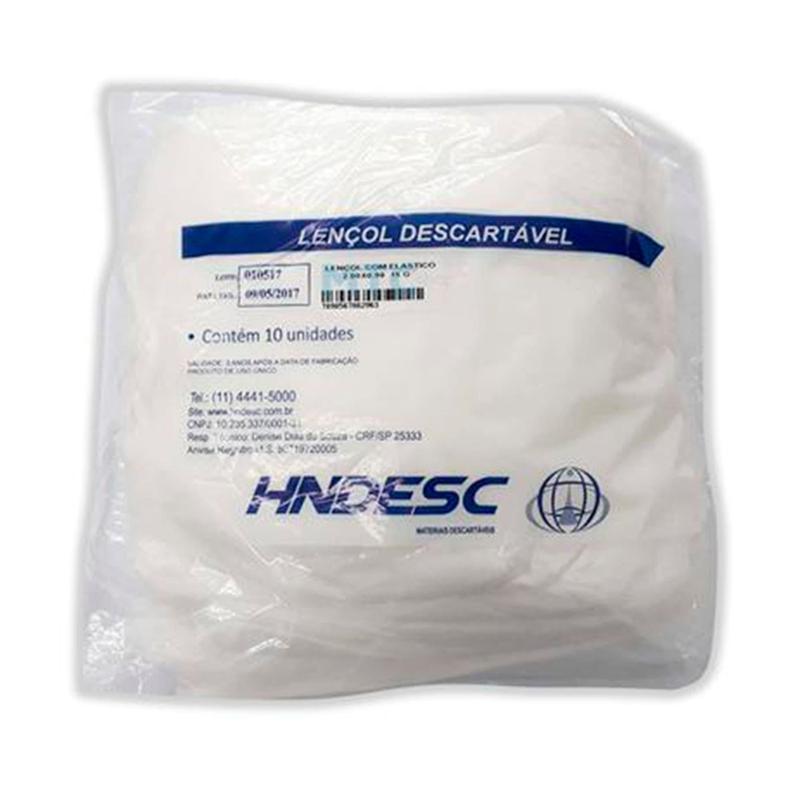 Lençol TNT descartável c/ elástico 20g HNDESC - 10 unidades - Lençol ...