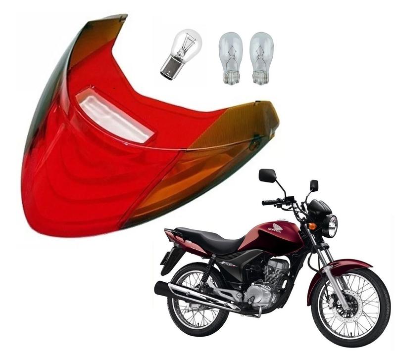 Lente Lanterna Traseira + Lampada Cg Titan Fan Cargo 150 Mix De 2009 Ate 2013 - Dvsc - Lanterna ...