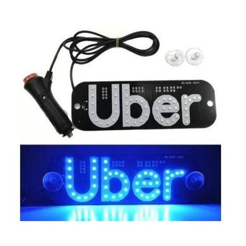 Letreiro Luminoso Placa Led Uber - 12V - 2 Ventosas - MARCA NODIS ...