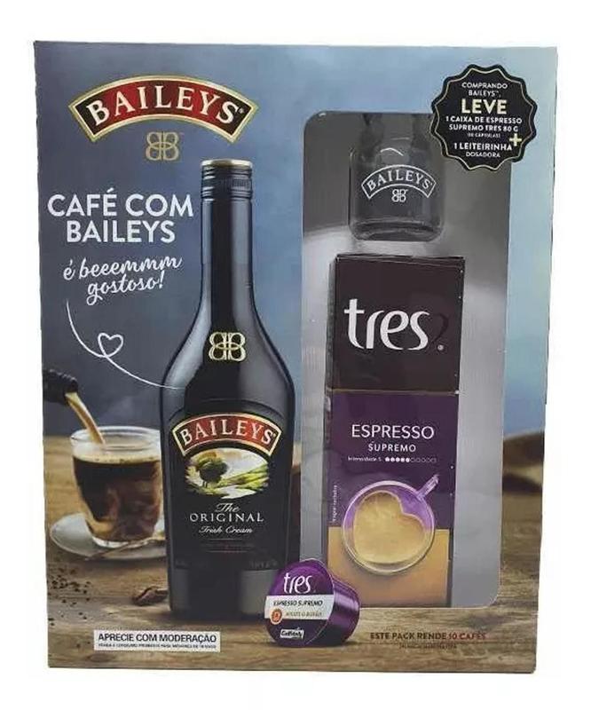 Licor Baileys + Espresso Supremo + Mini Leiteira Oficial. - Licor ...