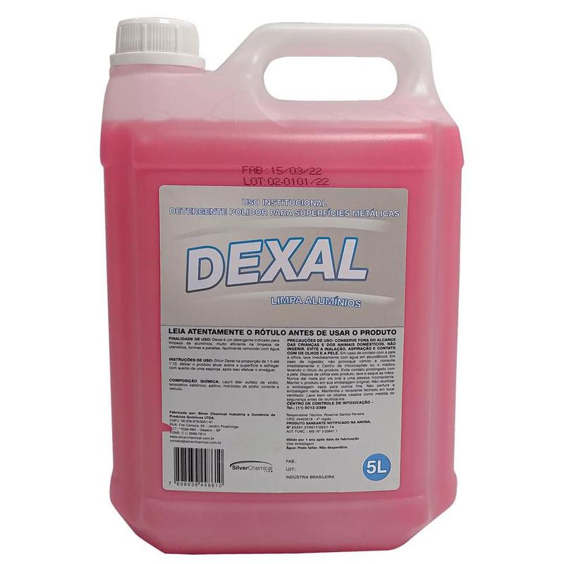 Limpa Alumínio Dexal 5 Litros - Silver Chemical - Limpa Alumínio ...