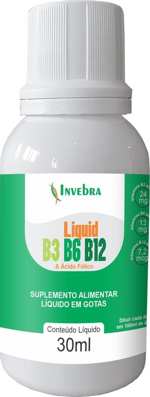 Liquid B3 B6 B12 - Suplemento em Gotas - 30ml - Invebra - Vitaminas A-Z ...