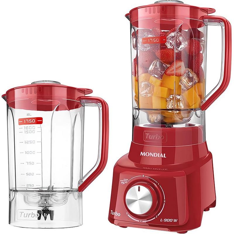 Liquidificador Mondial Turbo L-900FR-2C 900 W 220V - Vermelho 2,7L ...