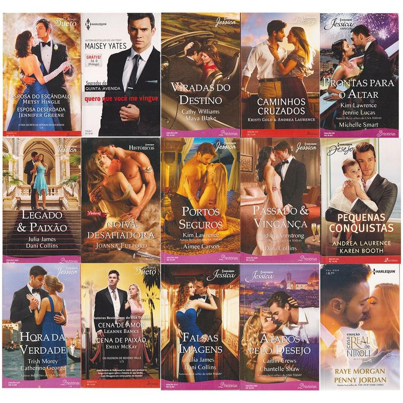 Livro Romance Literatura Popular Harlequin Paixão Jéssica Kit 15 Livros ...