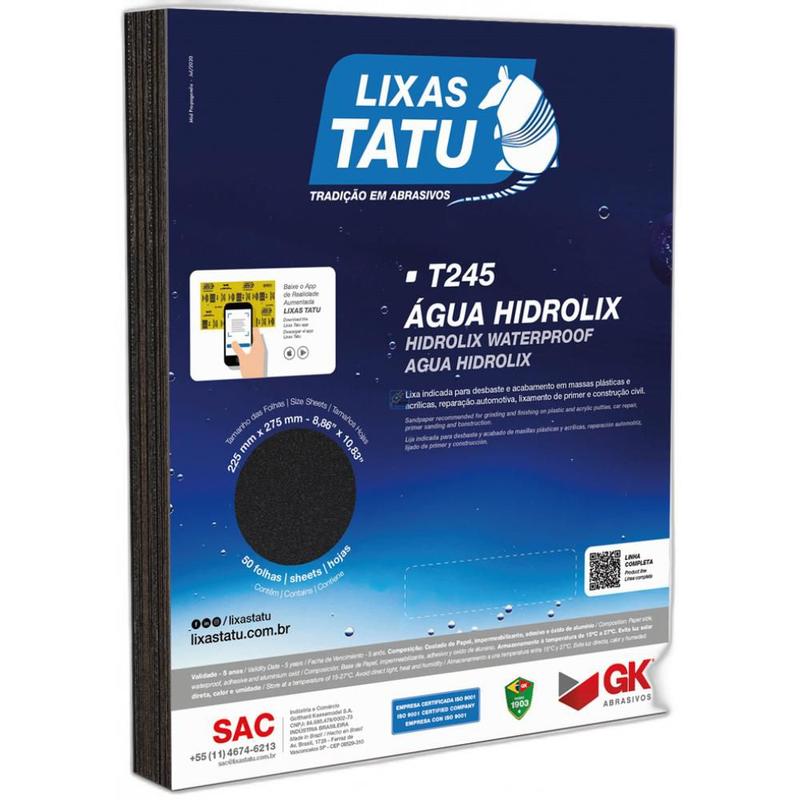 Lixa D Agua Tatu Hidrolix Gk 320 - Kit C/50 FOLHAS - LIXAS TATU - Lixa ...
