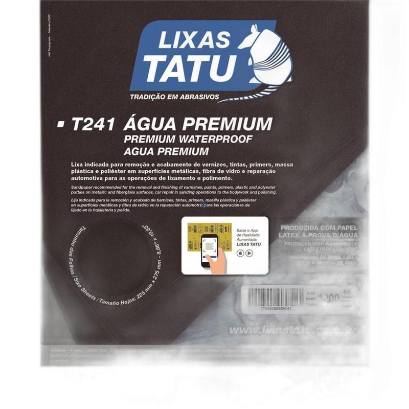 Lixa Dagua Tatu 1200 Premium T2411200050 Kit C/50 - Lixa para Madeira ...