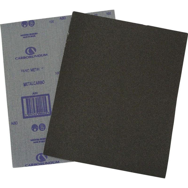 Lixa de Ferro Folha Grão 80 (25 Folhas) Carborundum - Lixa para Ferro ...