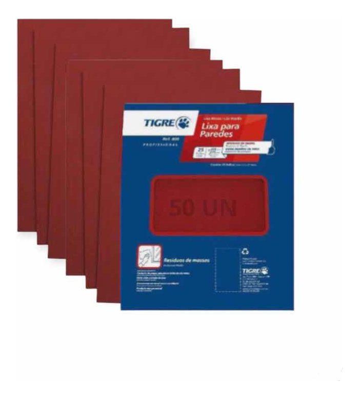 Lixa De Massa Parede 100, 150, 180, 220 C/50 Unidades - Tigre - Lixa ...