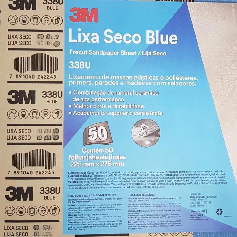 Lixa Seco Blue Grão 150 3M Pacote com 10 Unidades - Lixa para Parede ...