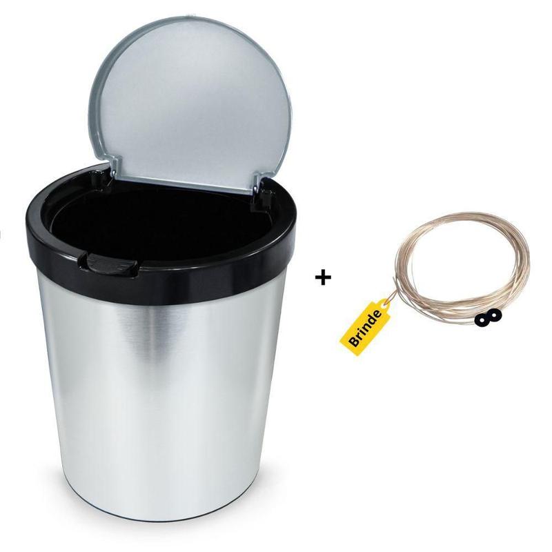 Lixeira Click Label Estampa Inox Redonda 10 Litros + - Arqplast ...