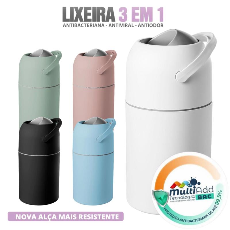 Lixeira Mágica Antiodor 20 Fraldas Utiliza Saco de Lixo Normal Várias ...