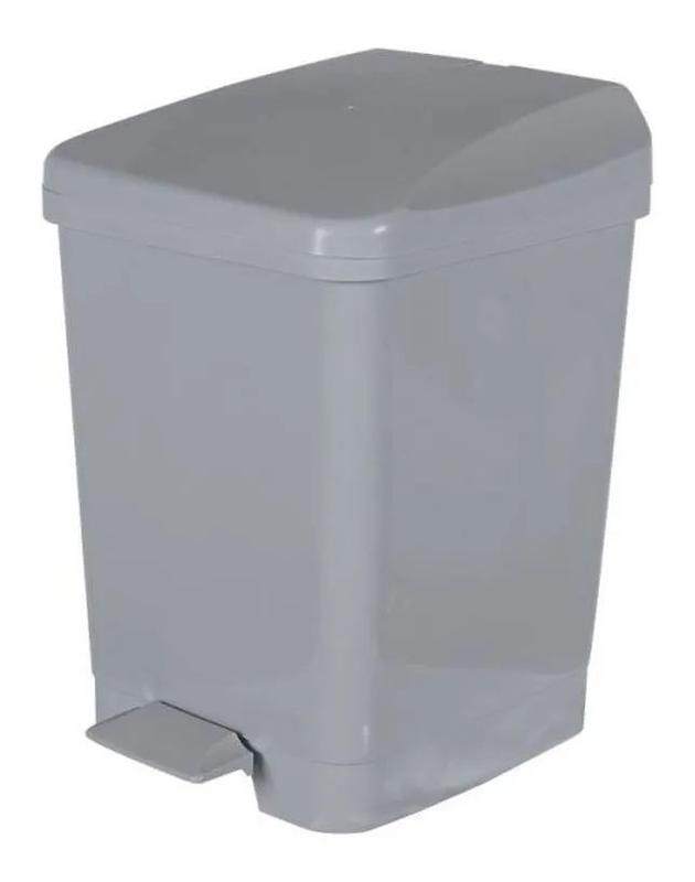 Lixeira Plástica 9L Cinza C/ Pedal - Metasul - Lixeira e Cesto de Lixo ...