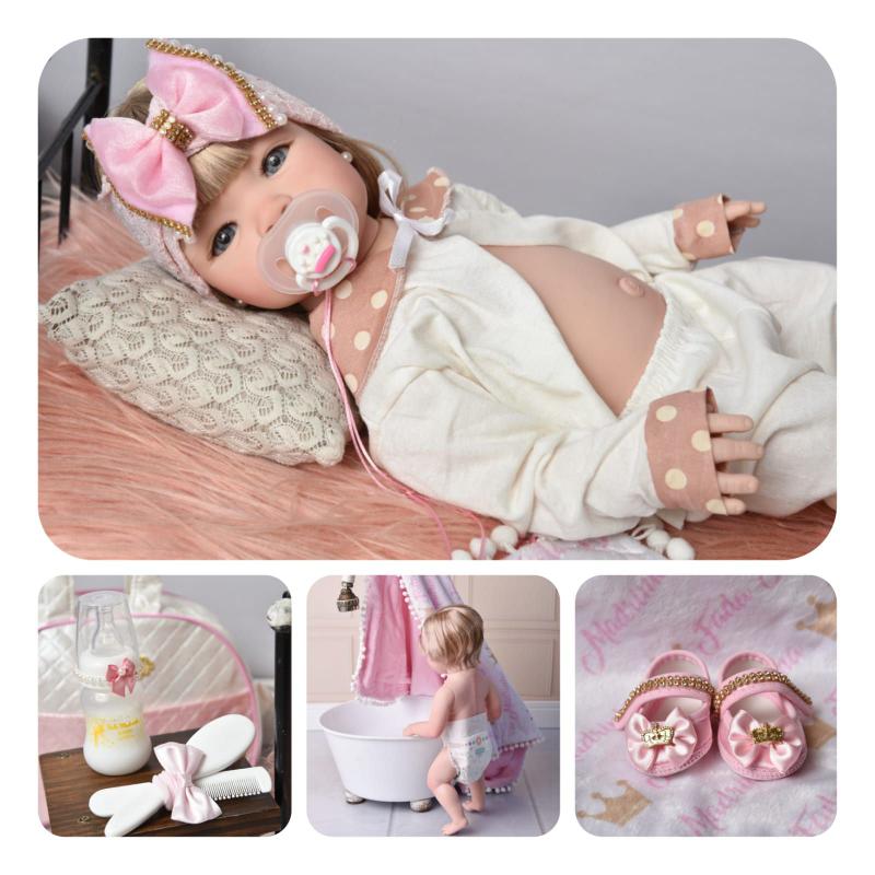 Loira Pagao Boneca Bebe Reborn Silicone Menina 22 - Meu Xamego ...