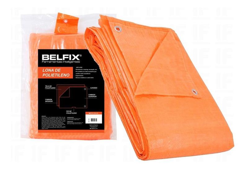 Lona Encerada Belfix Polietileno Impermeável 6x5 Metros Laranja - BEL FIX - Lona - Magazine Luiza