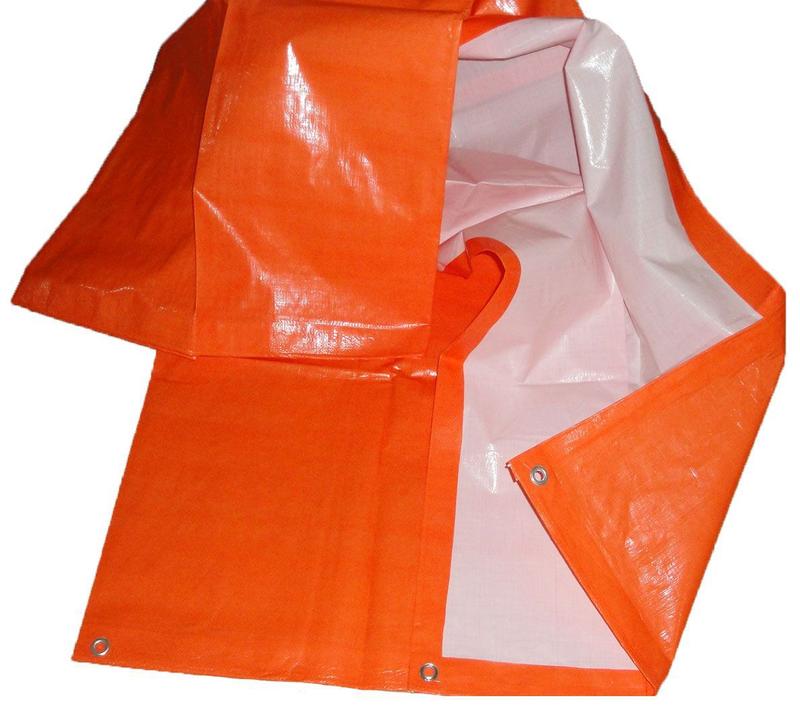 Lona leve laranja branca 6x5 ilhos a cada 1 metro 150 micra - Lonas ...