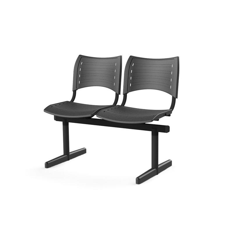 Longarina Iso com 2 Lugares Assento e Base Preta - 55243 - Sun House ...