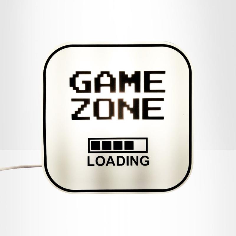 Luminária Abajur Box Gamer Game Zone Vídeo Game Jogos branca com fio ...