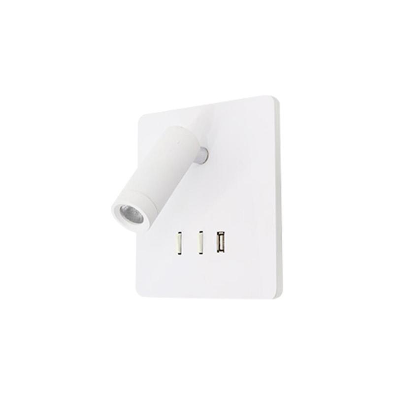 Luminária de Cabeceira Mobby Branco - 5W, Spot 3W, USB - Opus ...