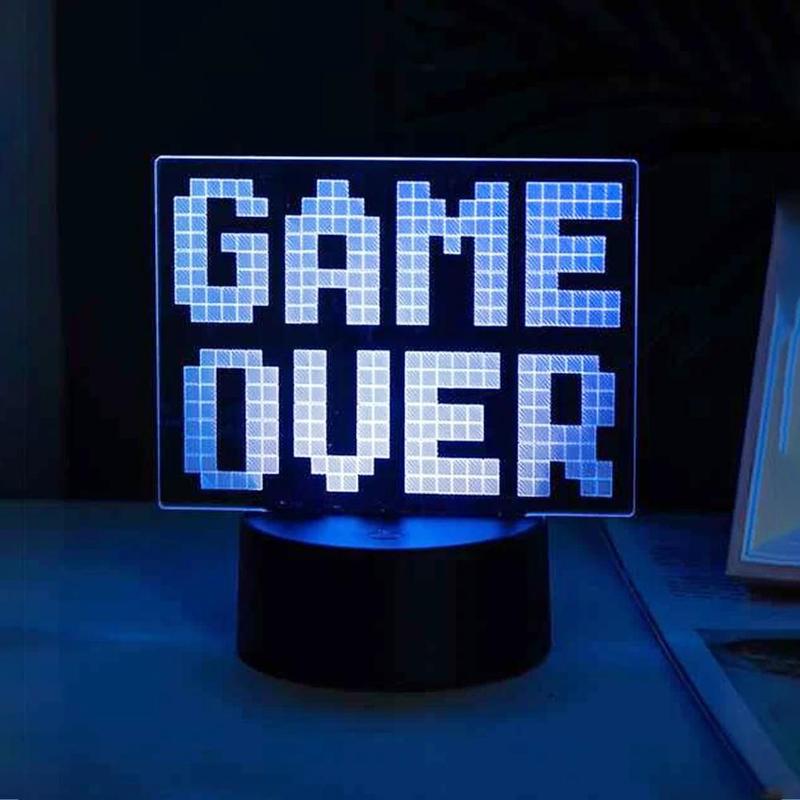 Luminária De Decoração Led Colorido Game Over - Pro Setup - Luminária ...
