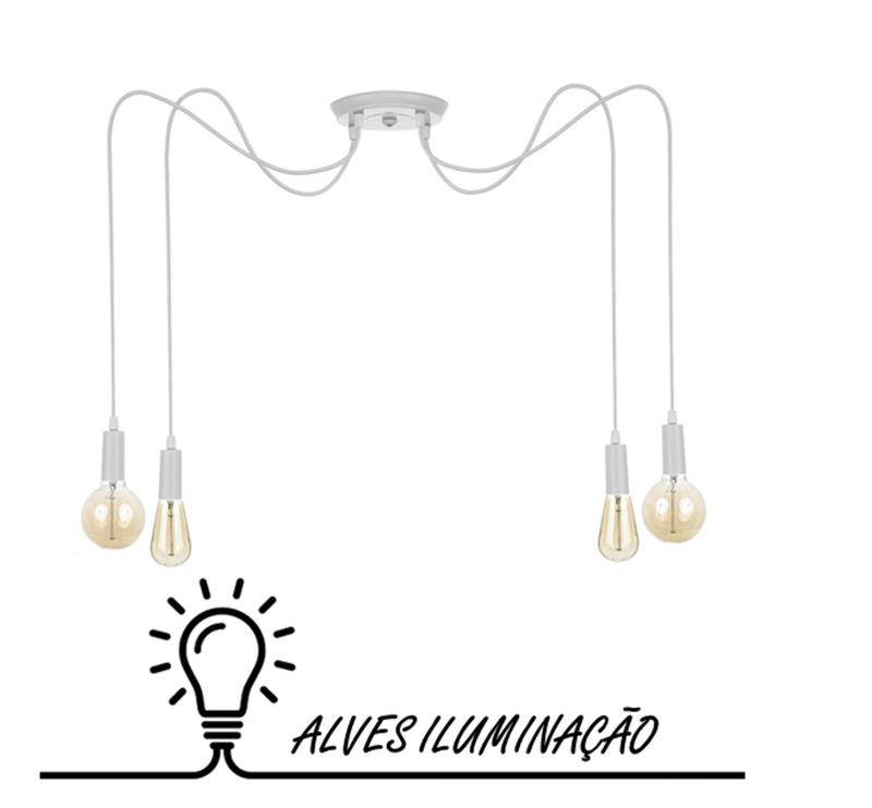 Luminária Fio Pendente Aranha 4L com Soquete Vela Liso E-27 - ALVES ...