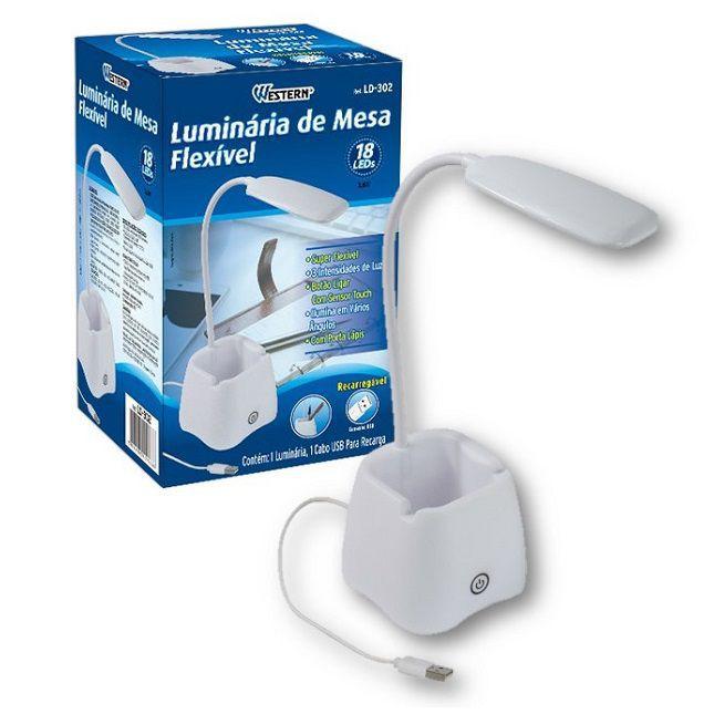 Luminaria Flexivel Touch De Mesa18 Leds Estudo Trabalho - Western ...