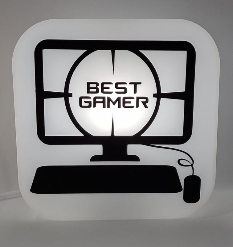 Luminária Gamer Ledito Box Best Gamer - First Color - Luminária ...