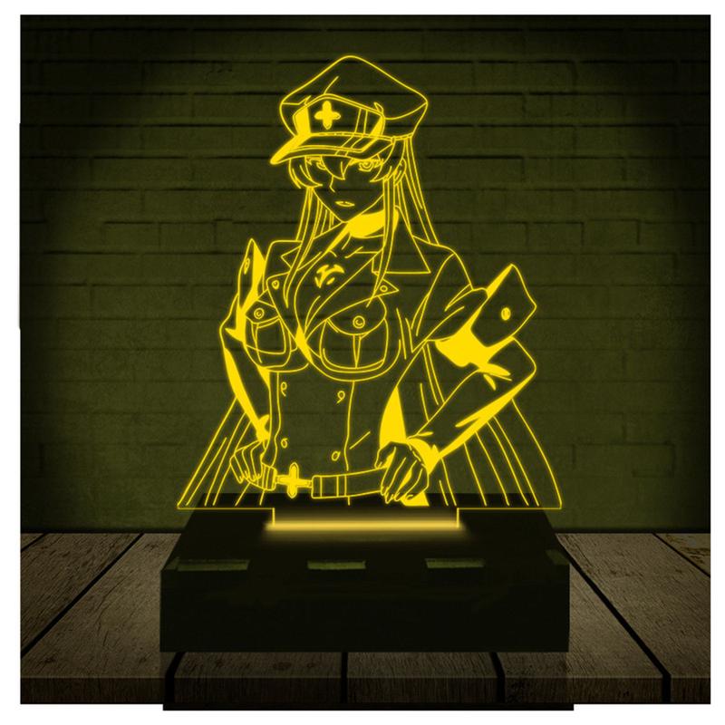 Luminária Led 3d Esdeath Akame Ga Kill Abajur - 3D Fantasy - Luminária ...