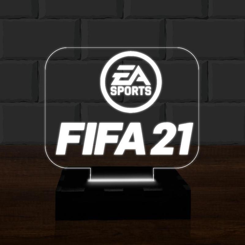 Luminária Led 3D Fifa 2021 Game EA Sports 16 Cores e Controle - 3D ...