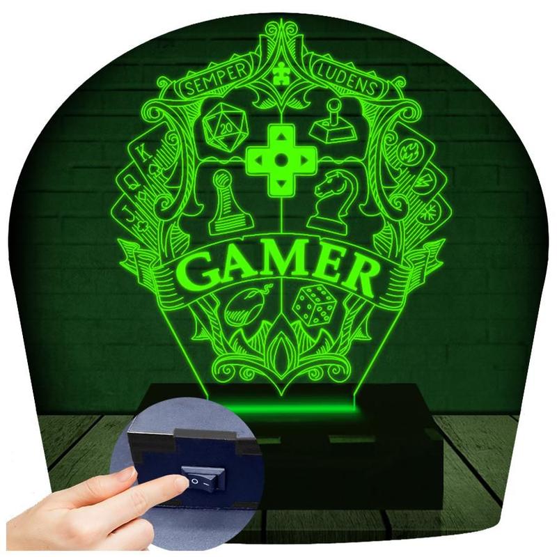Luminária Led 3D Game Jogo Abajur - RB Criações - Luminária - Magazine ...