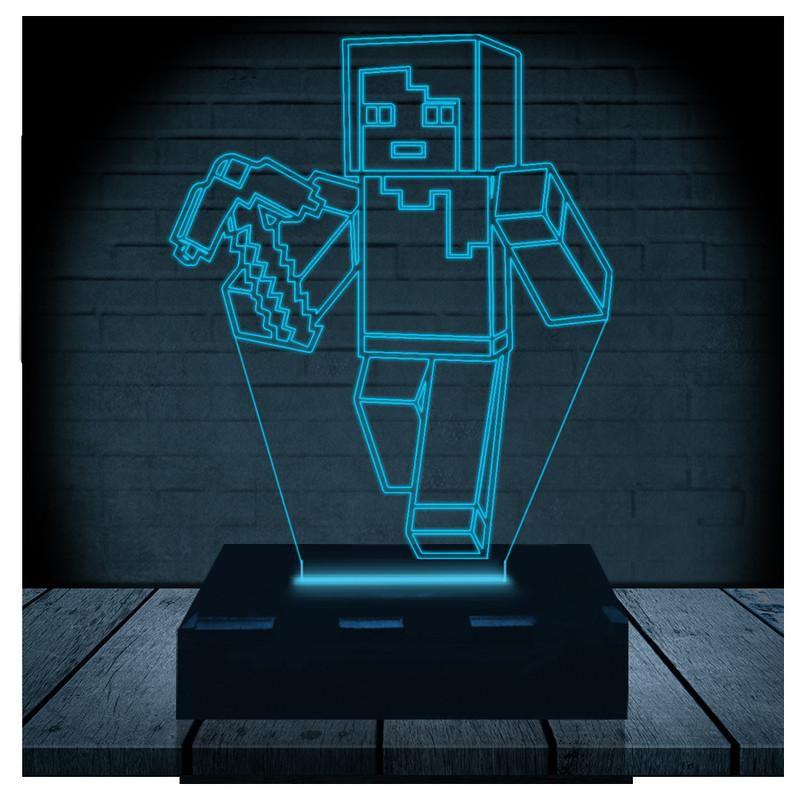 Luminária Led 3D Minecraft Abajur - 3D Fantasy - Luminária - Magazine Luiza