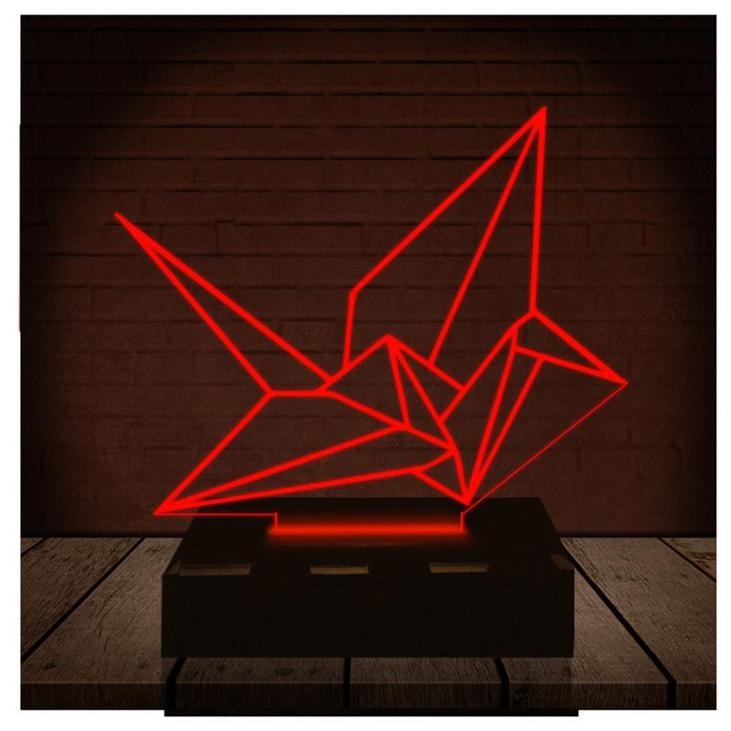Luminária Led 3d Origami Pássaro Abajur - 3D Fantasy - Luminária ...