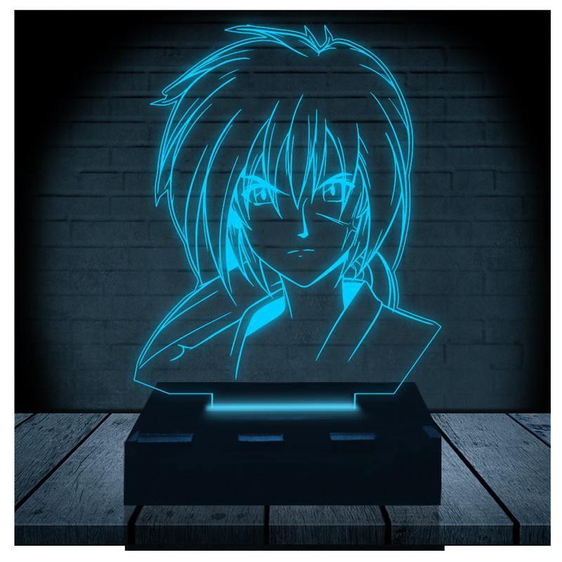 Luminária Led 3D Samurai X Kenshin Himura - 3D Fantasy - Luminária ...
