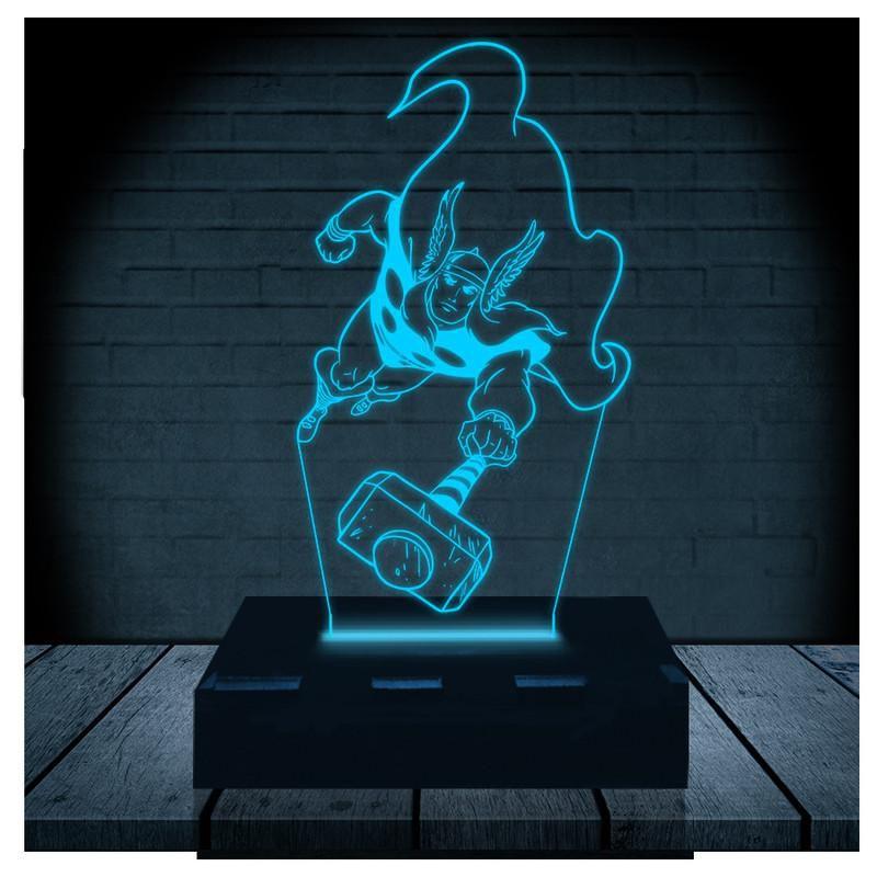 Luminária Led 3d Thor Marvel Heroi Abajur - 3D Fantasy - Luminária ...