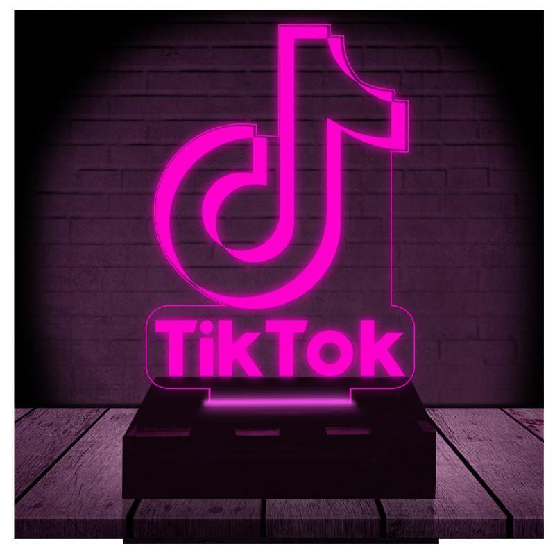 Luminária Led 3D Tik Tok Abajur 16 Cores e Controle - 3D Fantasy ...