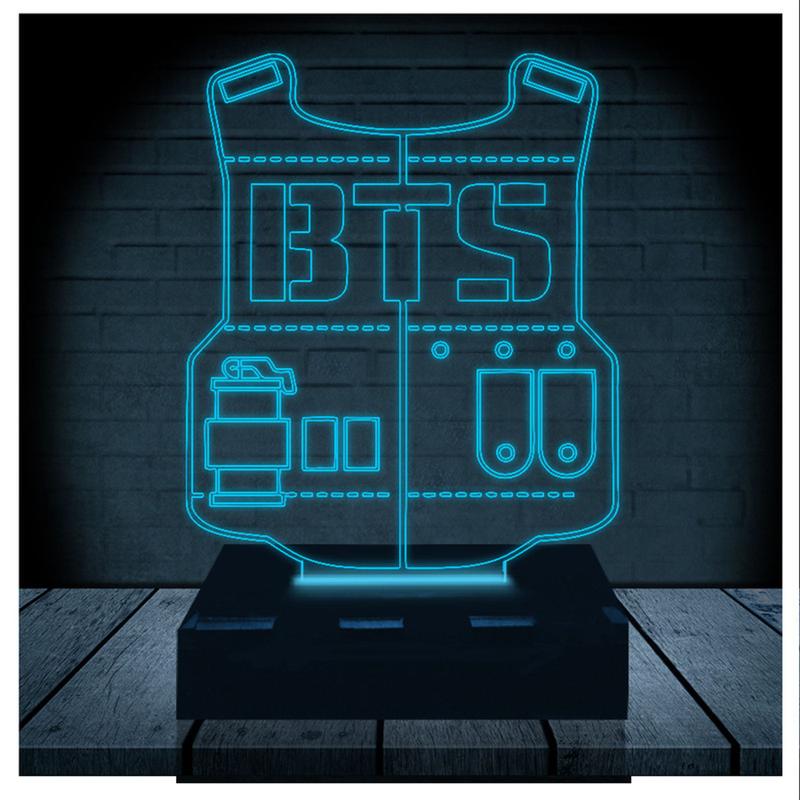 Luminária Led Abajur 3D BTS Korea - RB Criações - Luminária - Magazine ...