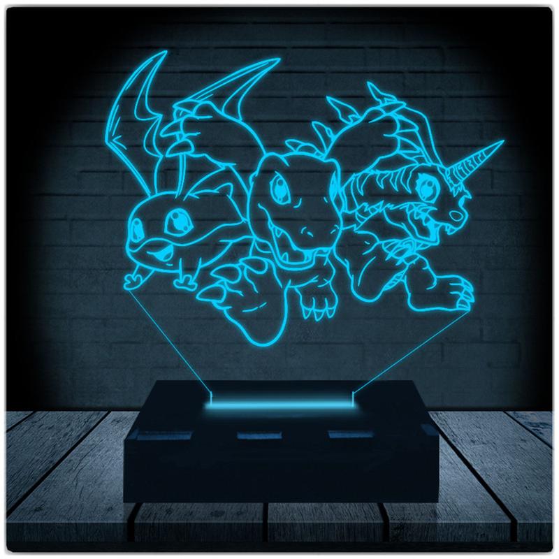 Luminária Led Abajur 3D Digimon - RB Criações - Luminária - Magazine Luiza