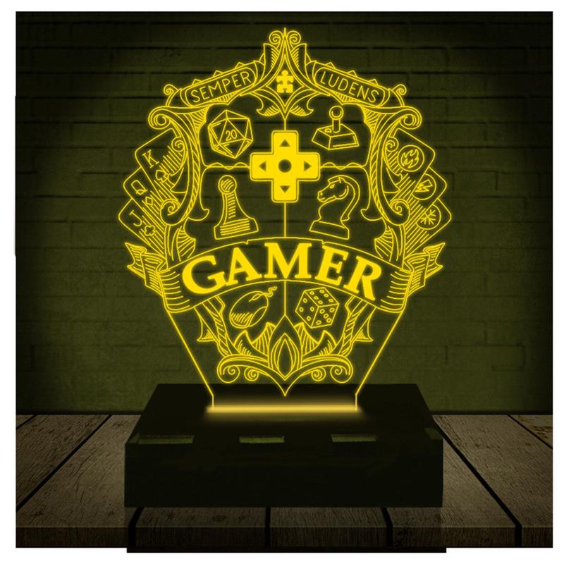Luminária Led Abajur 3D Gamer - RB Criações - Luminária - Magazine Luiza