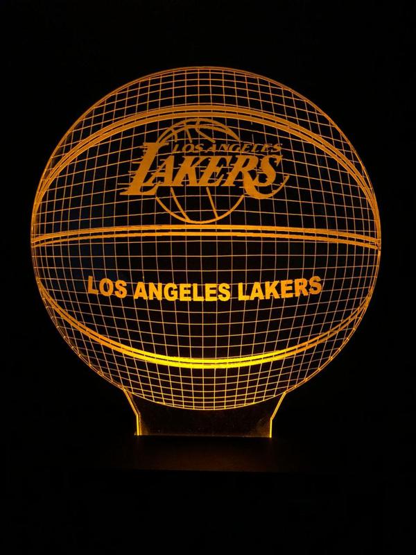 Luminária Led, Los Angeles Lakers, Time, Basquete, Decoração, Jogo, 16 ...