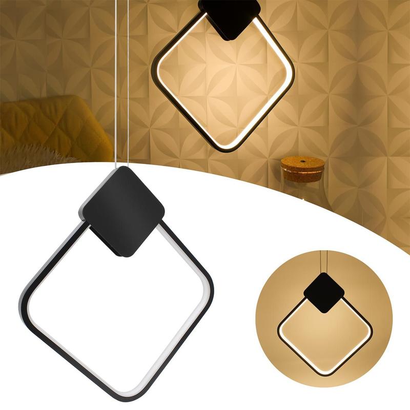 Luminária Led Pendente Moderno Preto Losango 8012 - RY - Luminária ...