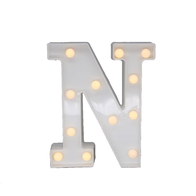 Luminária letra N led plástico 19,3x4,5x22,7cm DCasa - Luminária de ...