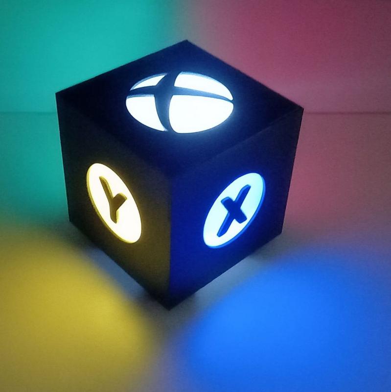 Luminária Mini Xbox Abajur de Mesa X Box Preto - Super 3D - Luminária ...