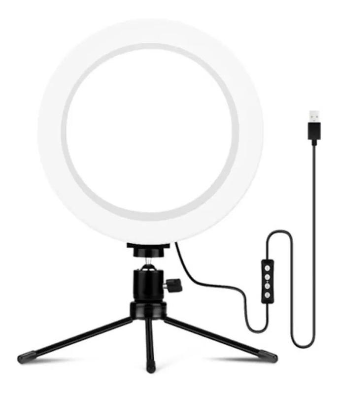 Luminária Ring Light 6 Polegadas 16cm Usb com tripé led de mesa - Kanko - Iluminadores ...